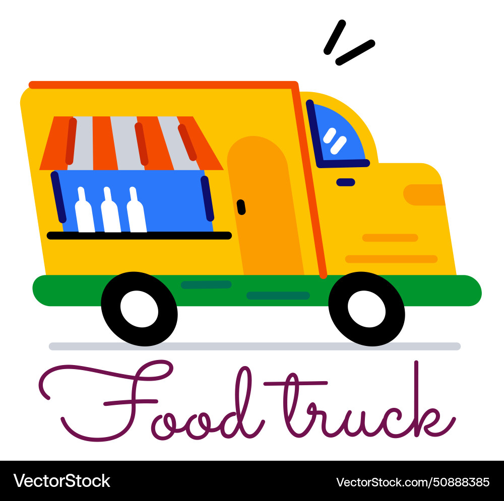 Food truck Royalty Free Vector Image - VectorStock