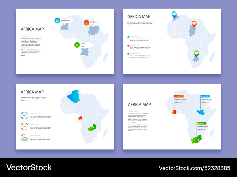Gradient africa map infographic Royalty Free Vector Image