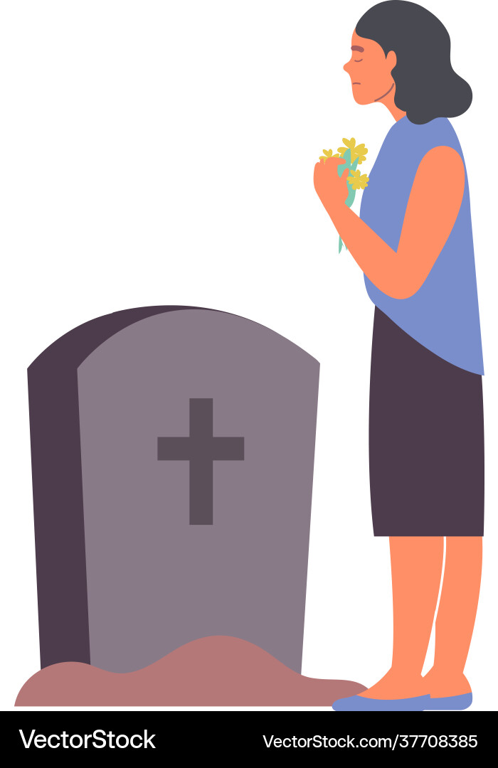 Grief loss funeral composition Royalty Free Vector Image
