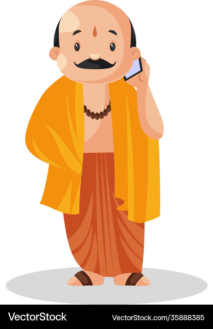 Indian pandit cartoon Royalty Free Vector Image