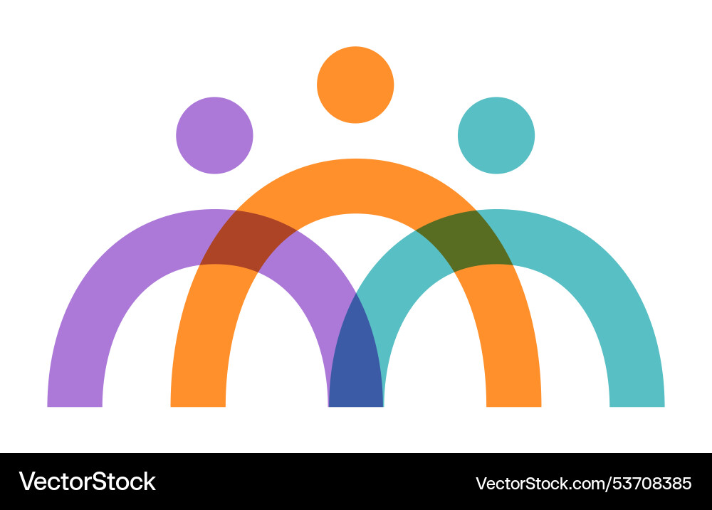 People logo design community symbol Royalty Free Vector