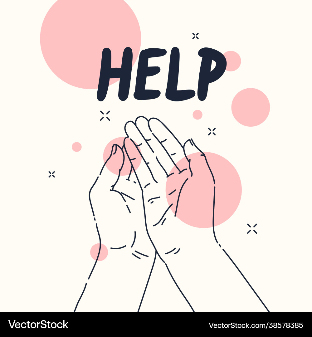 Person stretches out his hands forward a hand Vector Image