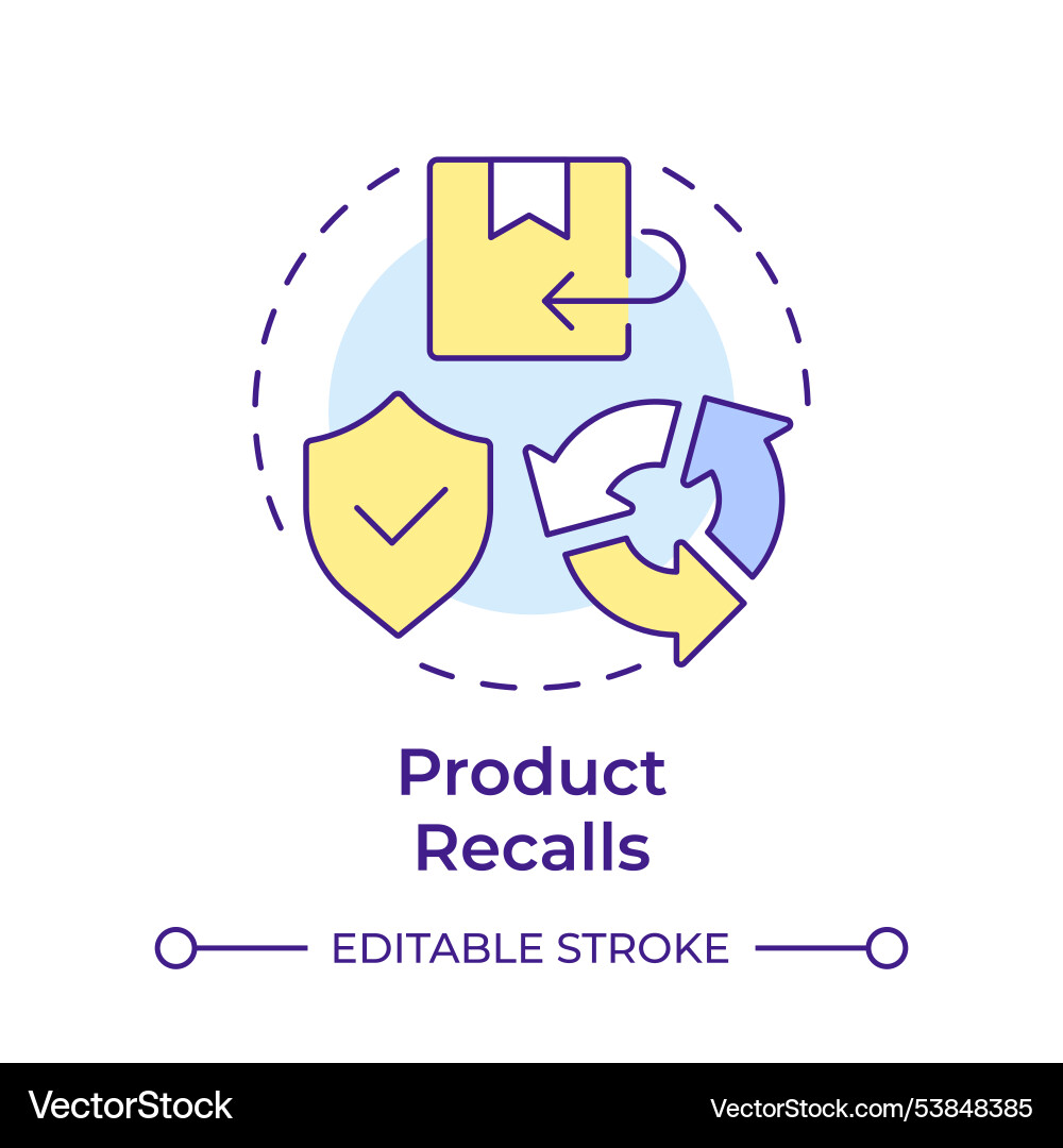 Product recalls multi color concept icon Vector Image