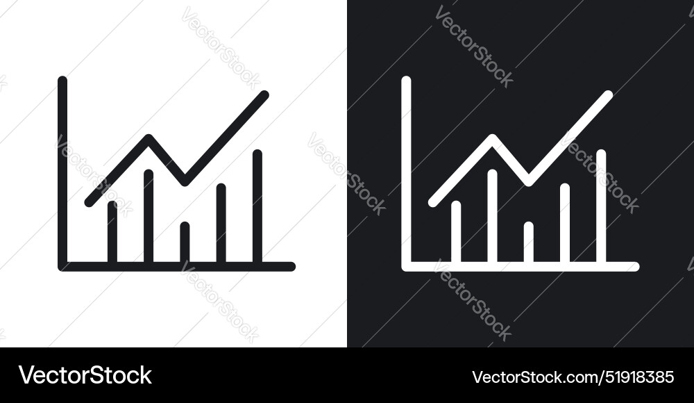 Stats icon set in solid black and white color Vector Image
