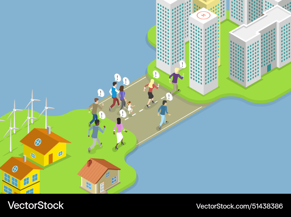 3d isometric flat of rural Royalty Free Vector Image