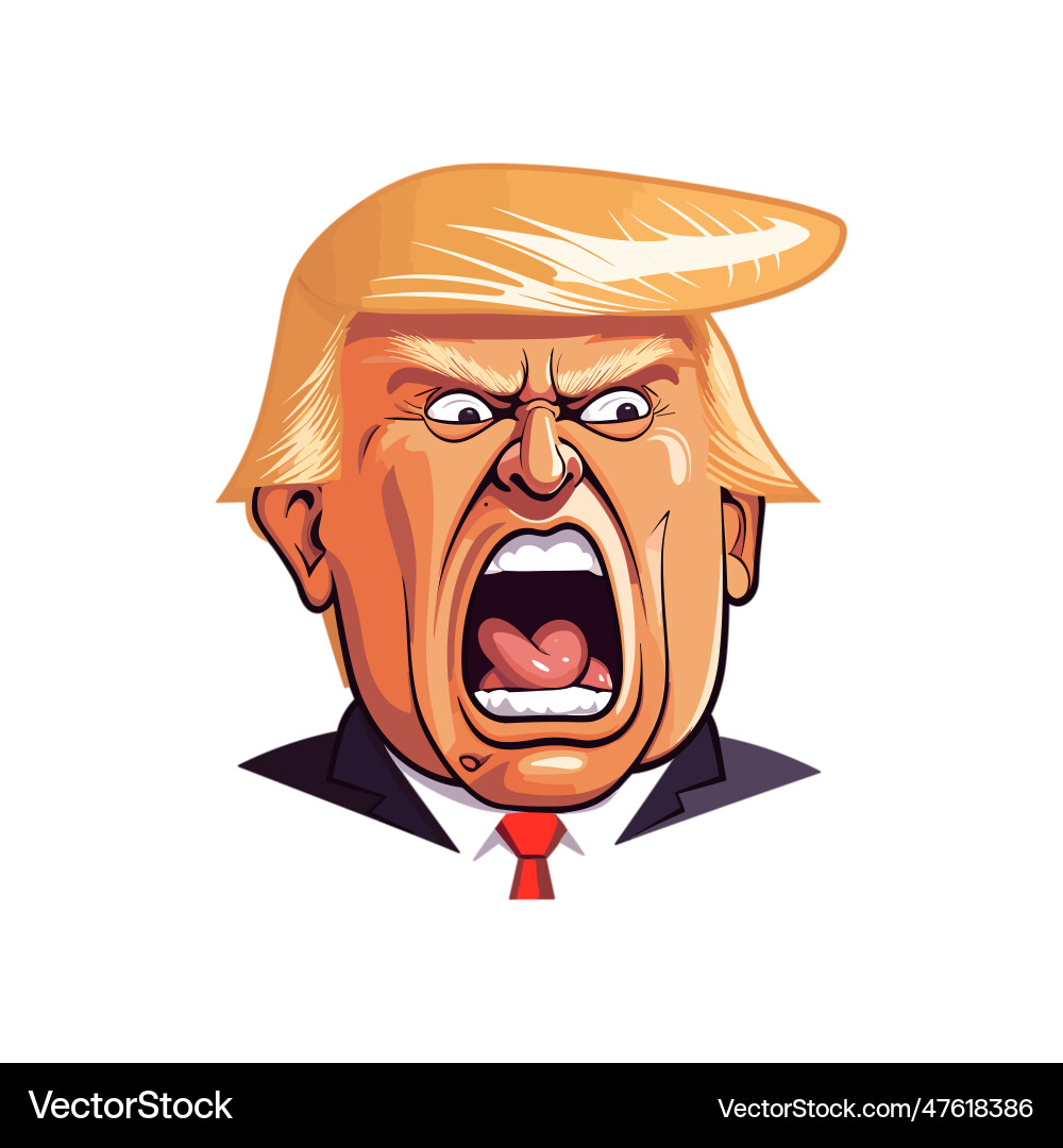 Angry Donald Trump Portrait Royalty Free Vector Image