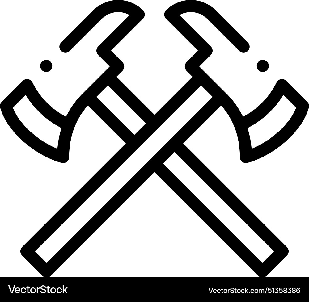 Axes icon thin linear style design isolated Vector Image