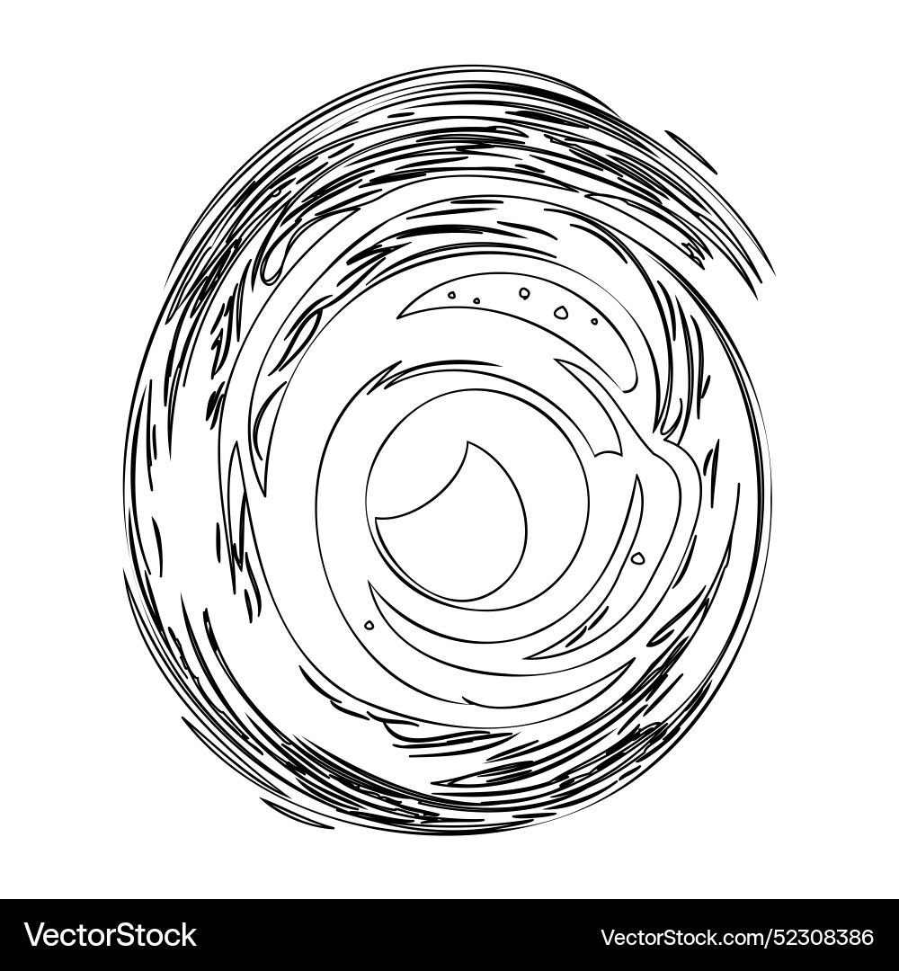Black hole outline sketch Royalty Free Vector Image