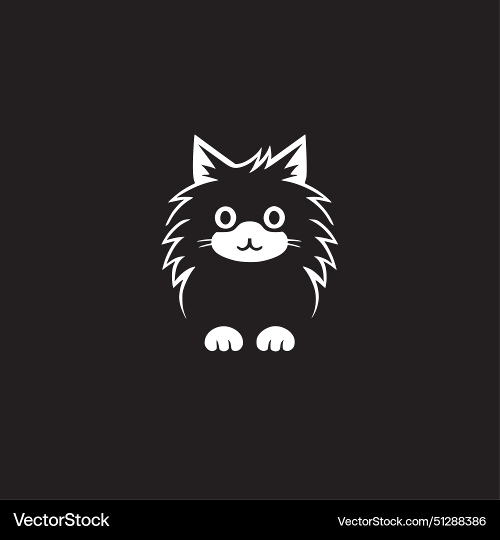 Cat - black and white Royalty Free Vector Image
