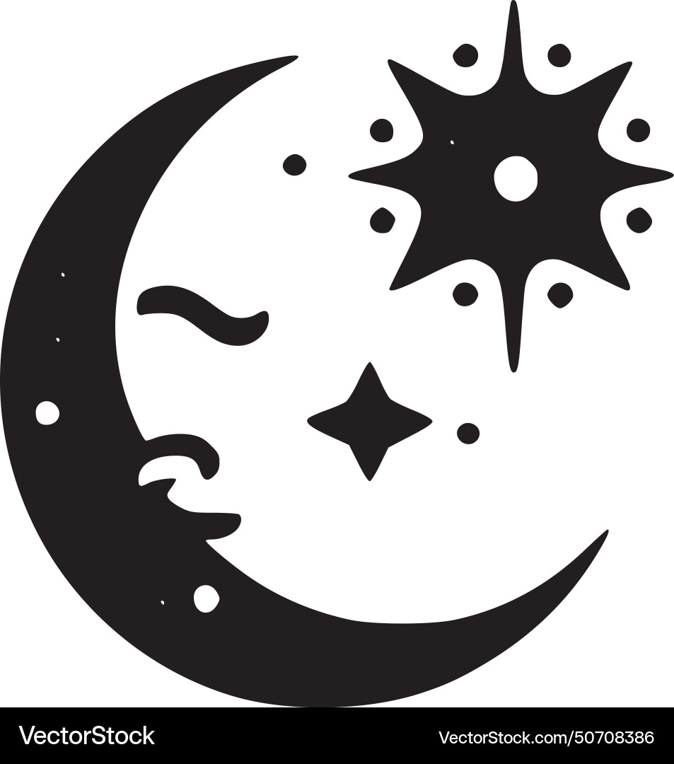 Celestial - minimalist and flat logo Royalty Free Vector