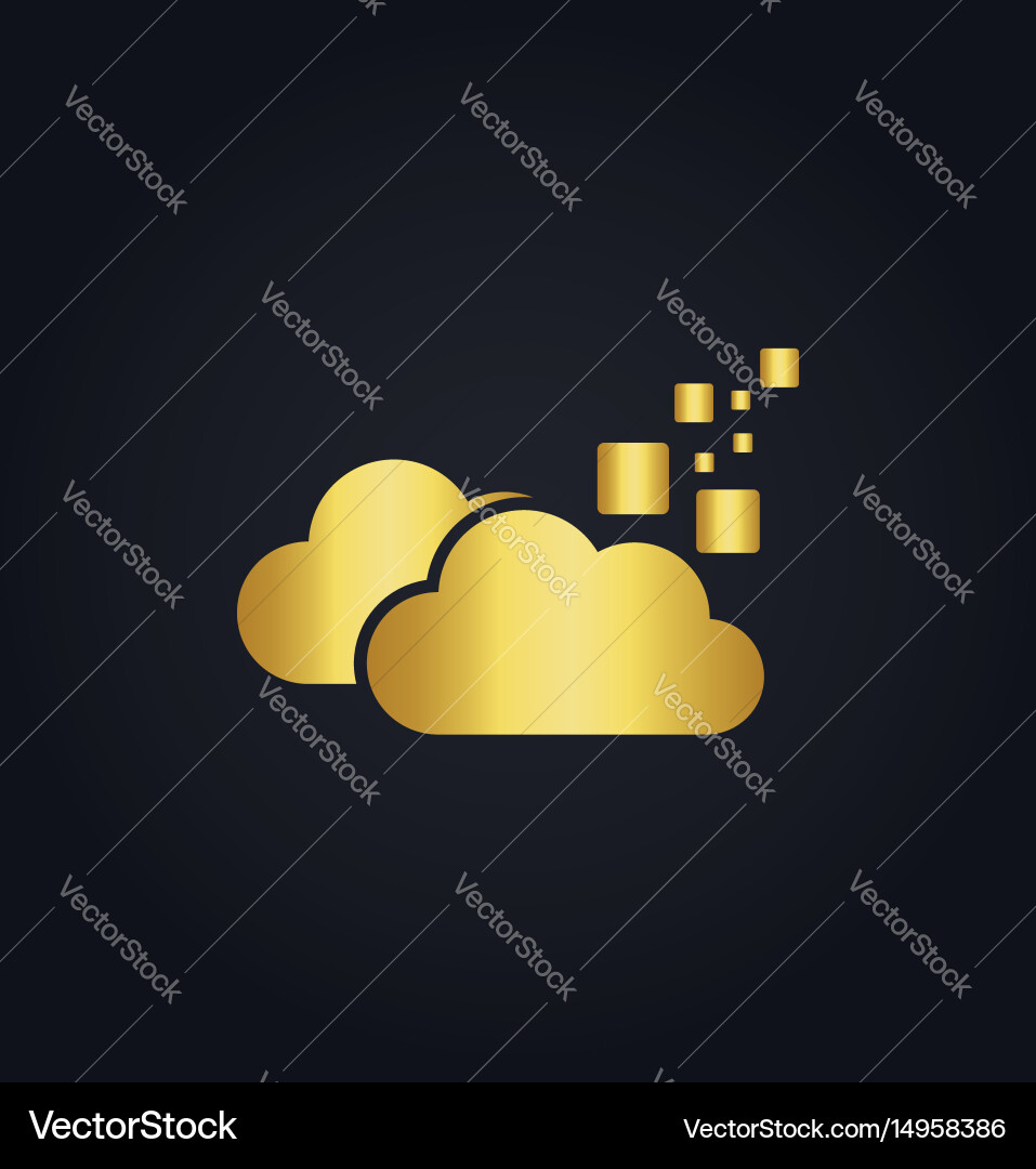 Cloud digital data gold logo Royalty Free Vector Image