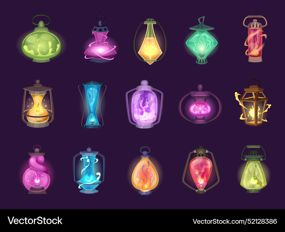 Fairytale lantern video game cartoon magic Vector Image