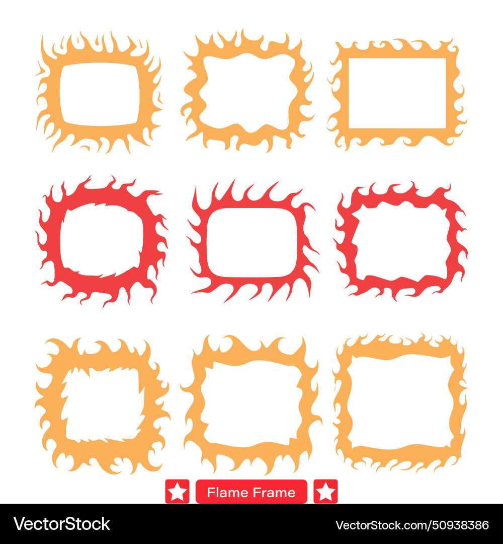 Fiery elegance intricate flame silhouettes Vector Image