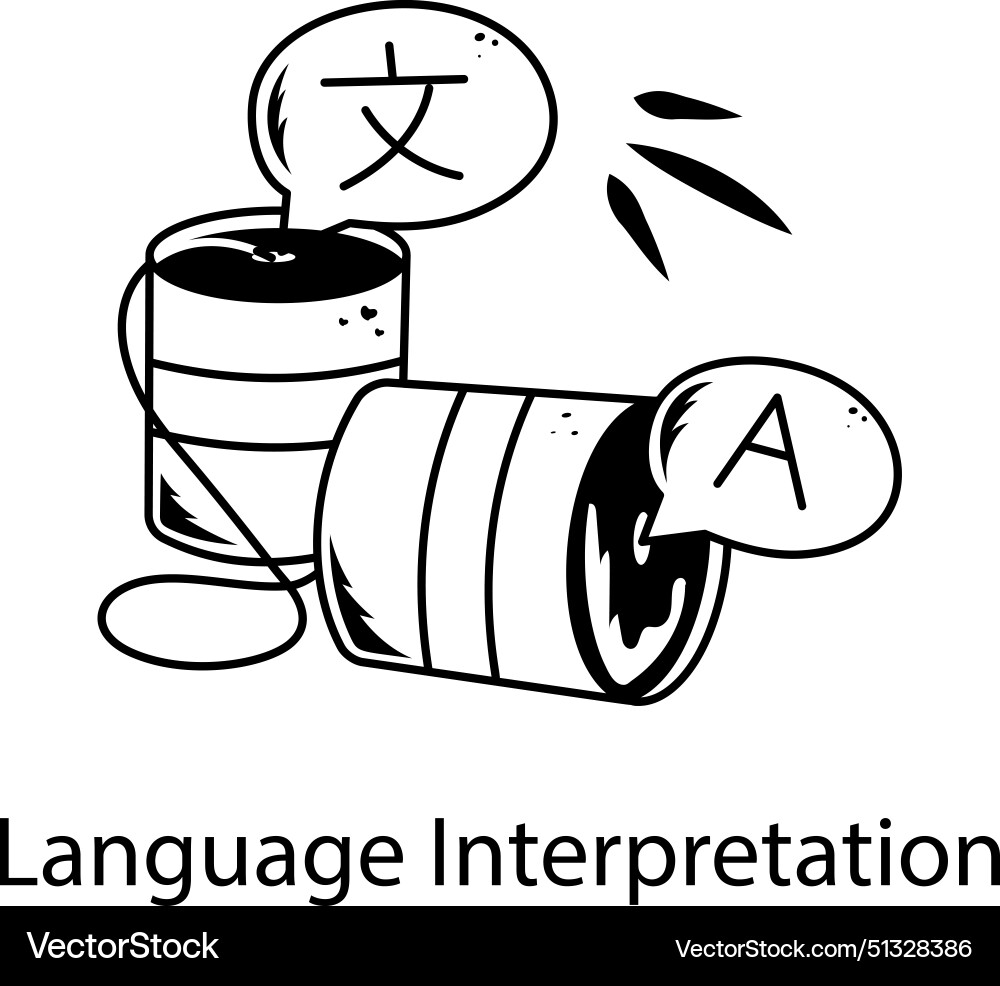 Language interpretation Royalty Free Vector Image