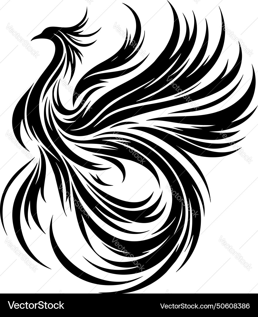 Phoenix rising in abstract form Royalty Free Vector Image