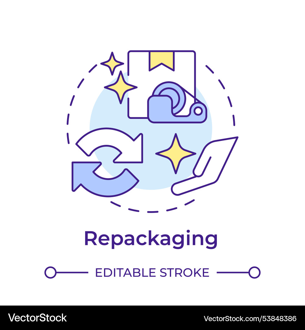 Repackaging multi color concept icon Royalty Free Vector