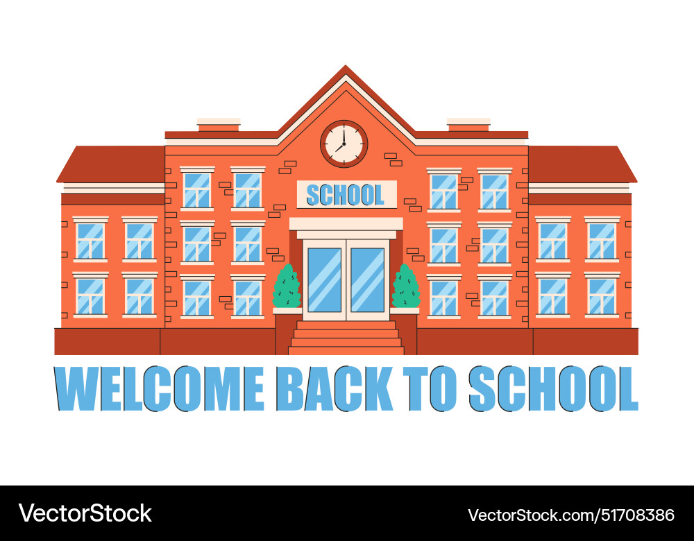 School building back to school Royalty Free Vector Image