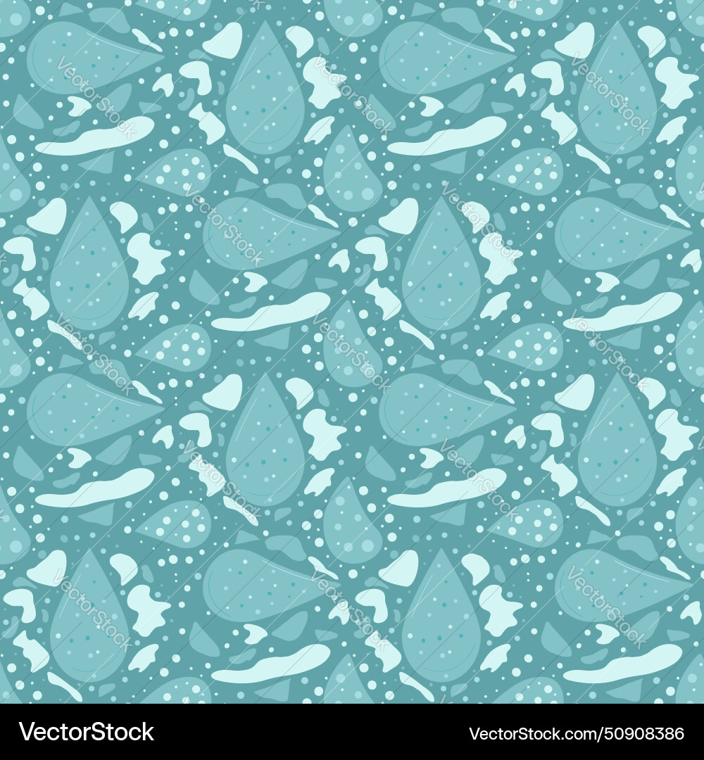 Water drops seamless pattern clean drink endless Vector Image