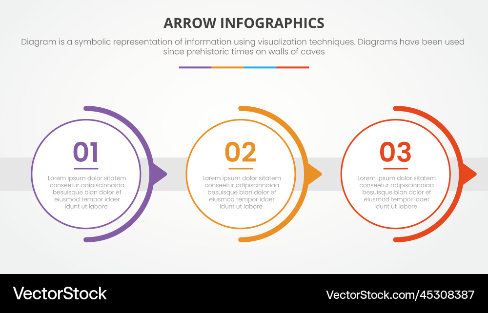 Arrow shape infographic concept with circle right Vector Image