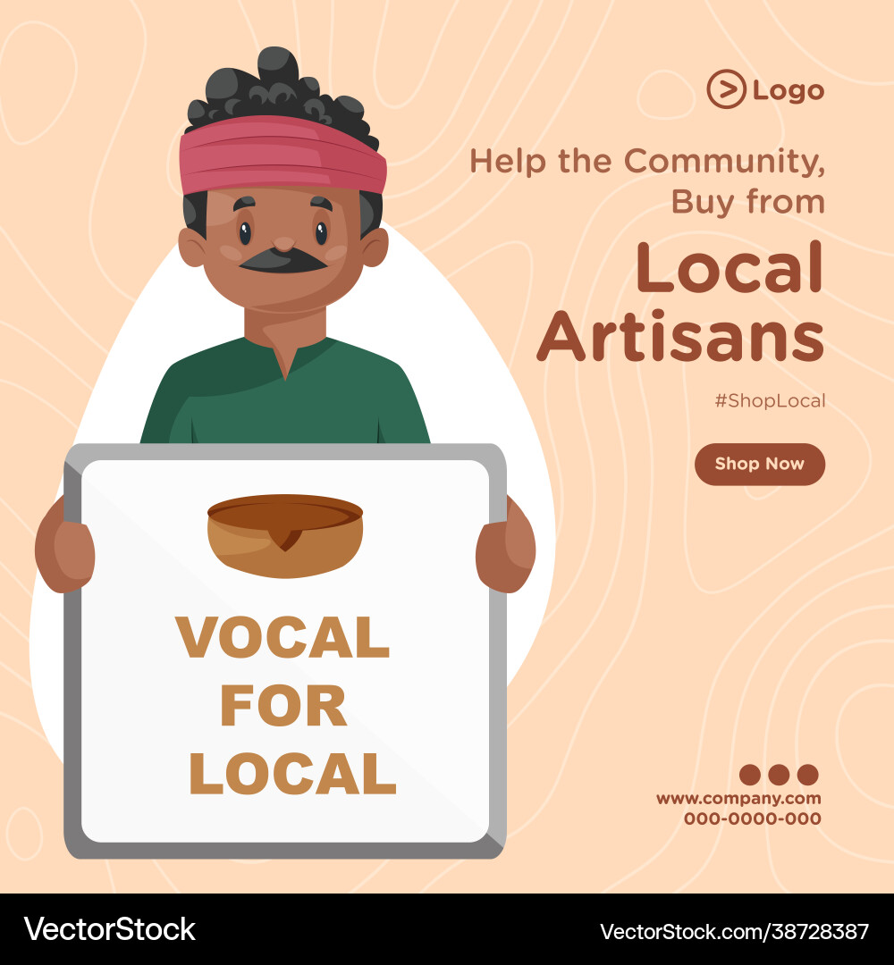 Banner design local artisans Royalty Free Vector Image