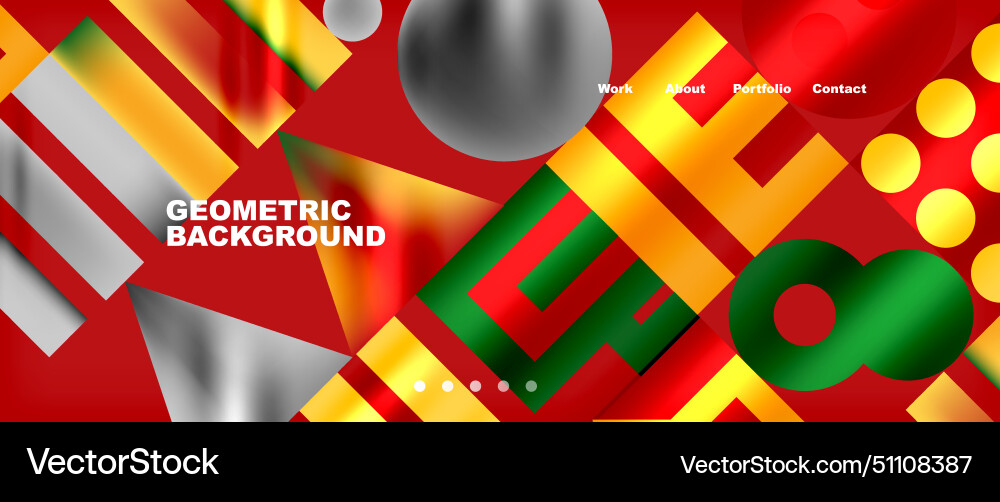 Colorful geometric background with red green Vector Image