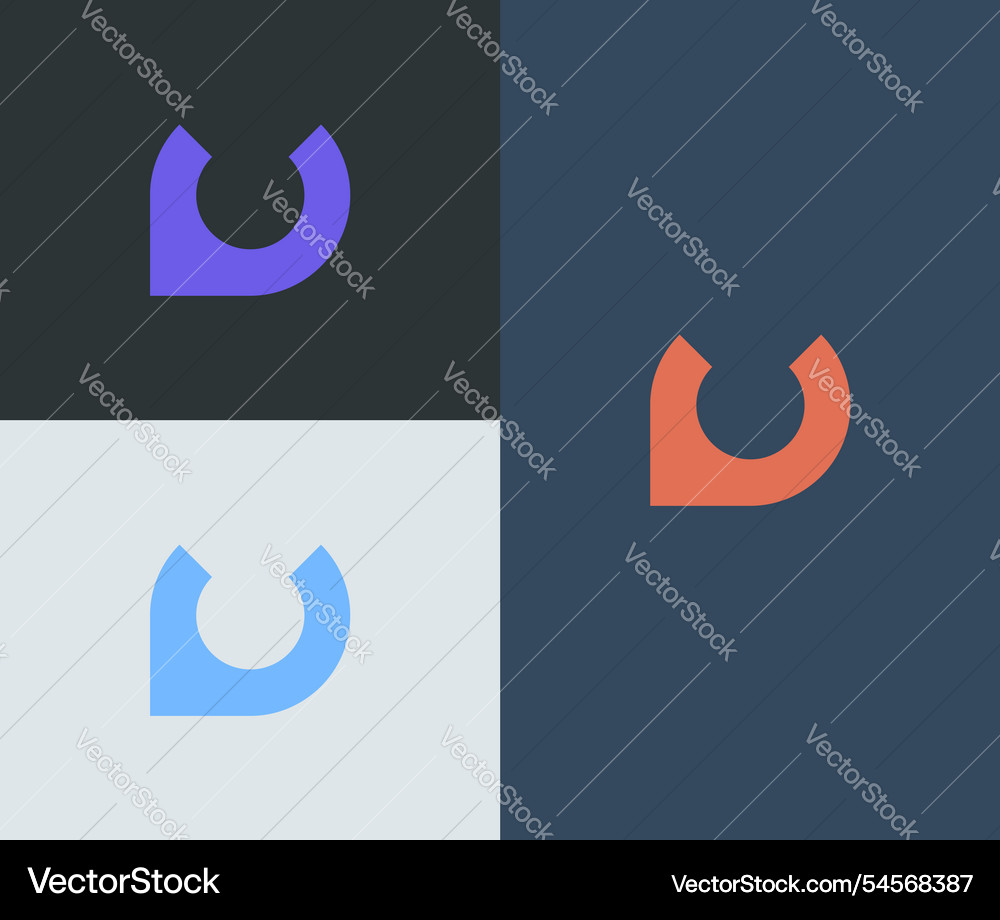 Creative letter u logo template modern and Vector Image