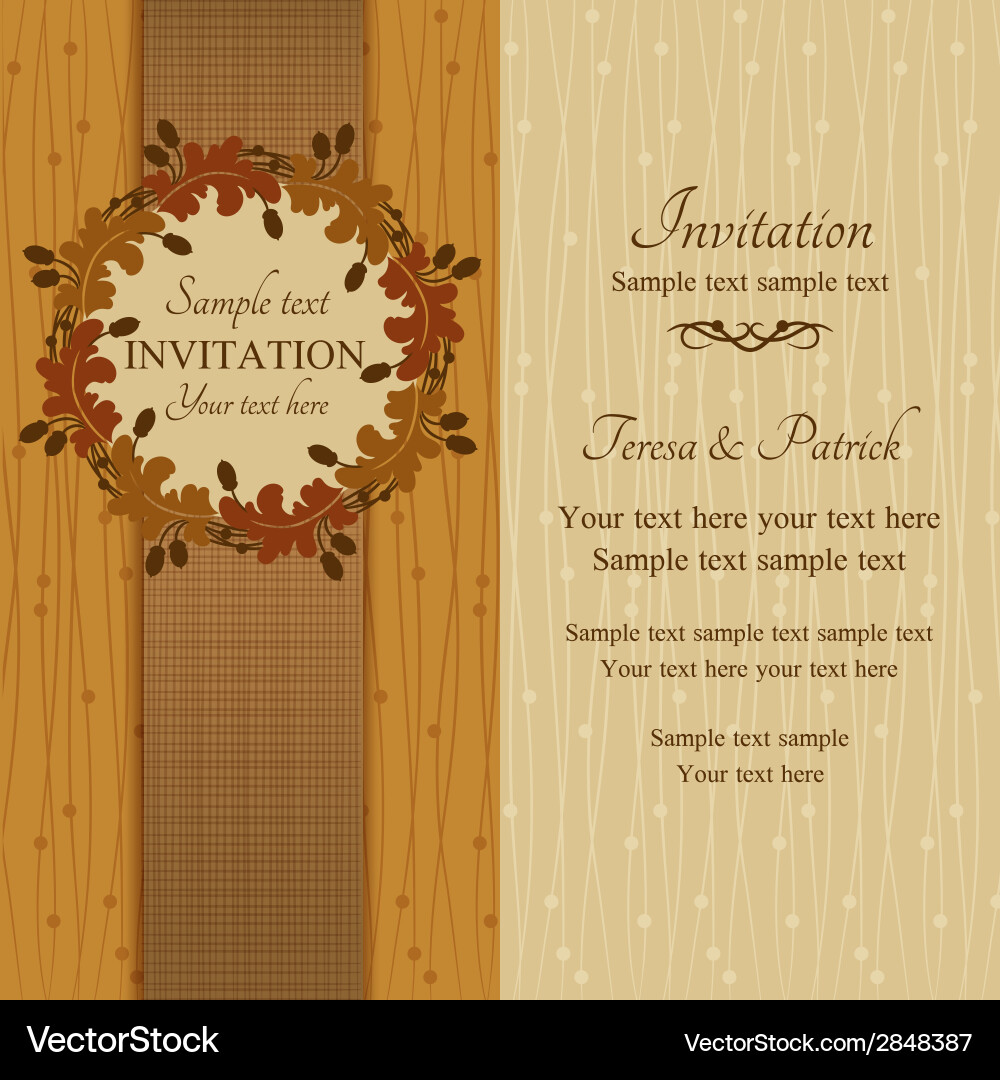 Elegant Autumn Invitation Royalty Free Vector Image