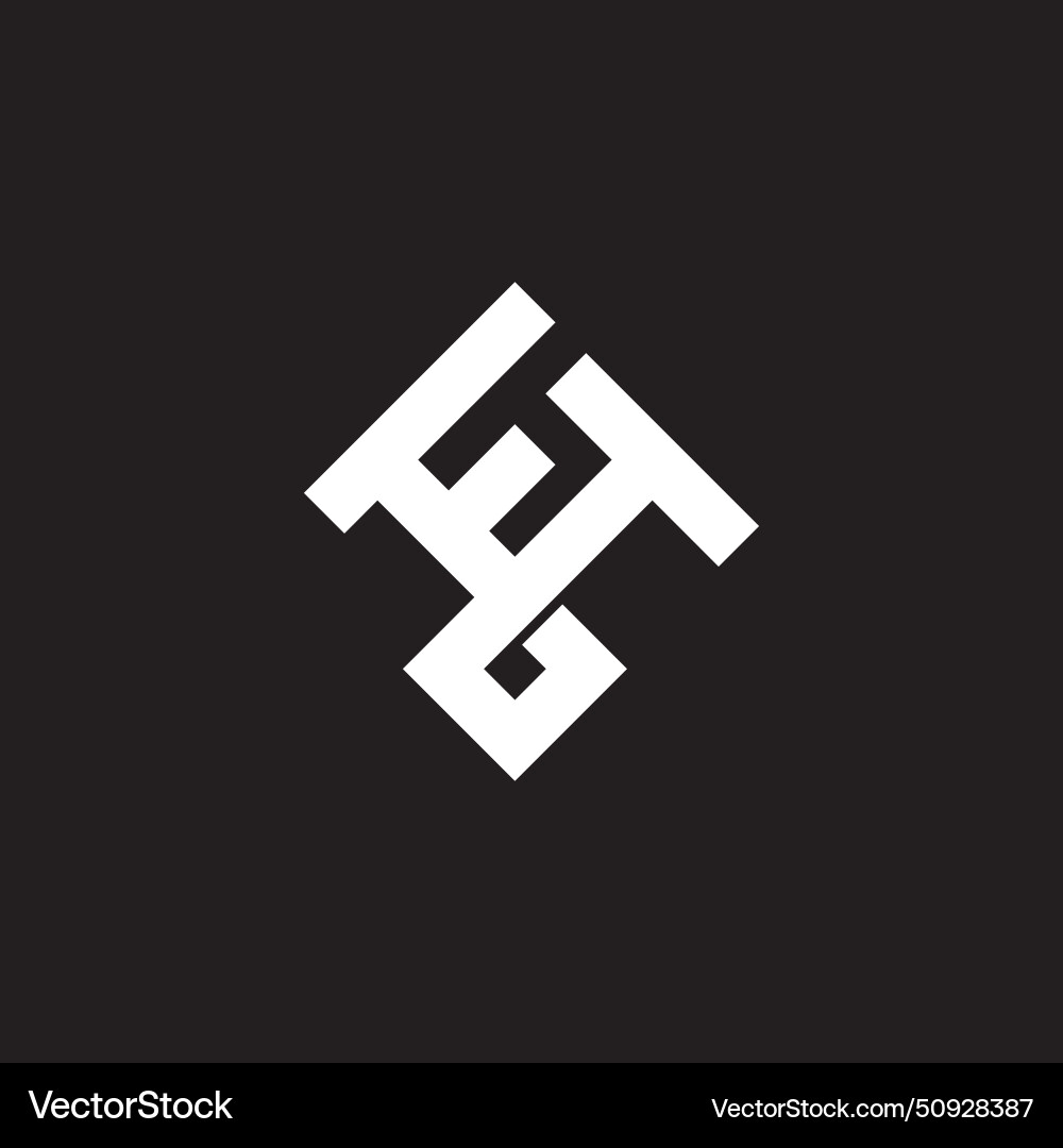 Letter ft linked overlap simple logo Royalty Free Vector