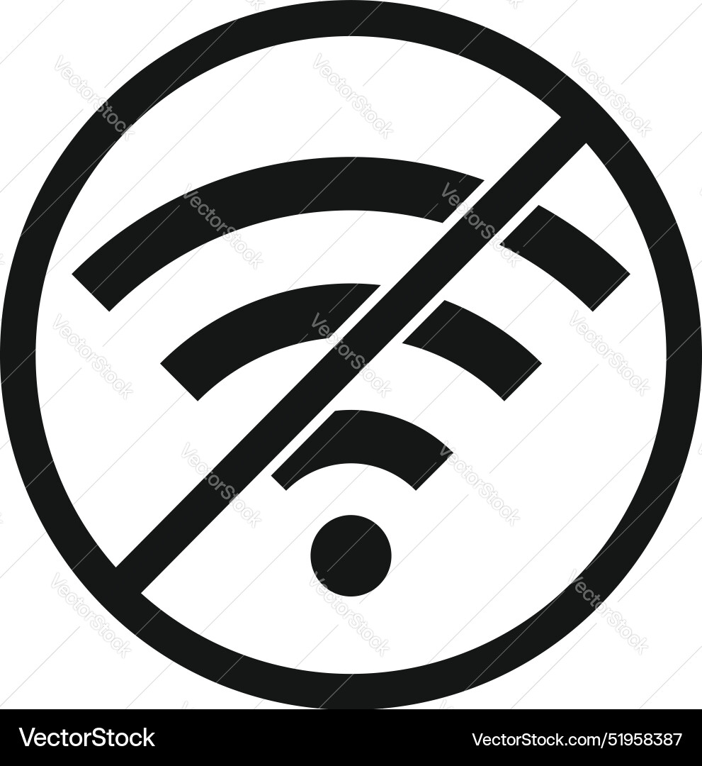 No wifi symbol depicting disconnected internet Vector Image
