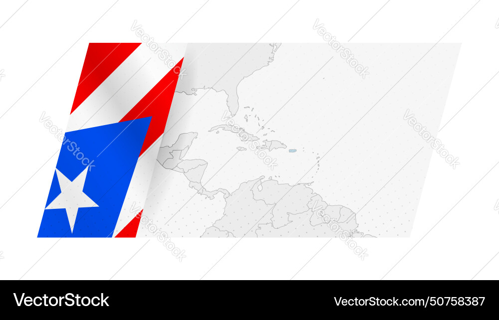 Puerto rico map in modern style with flag Vector Image