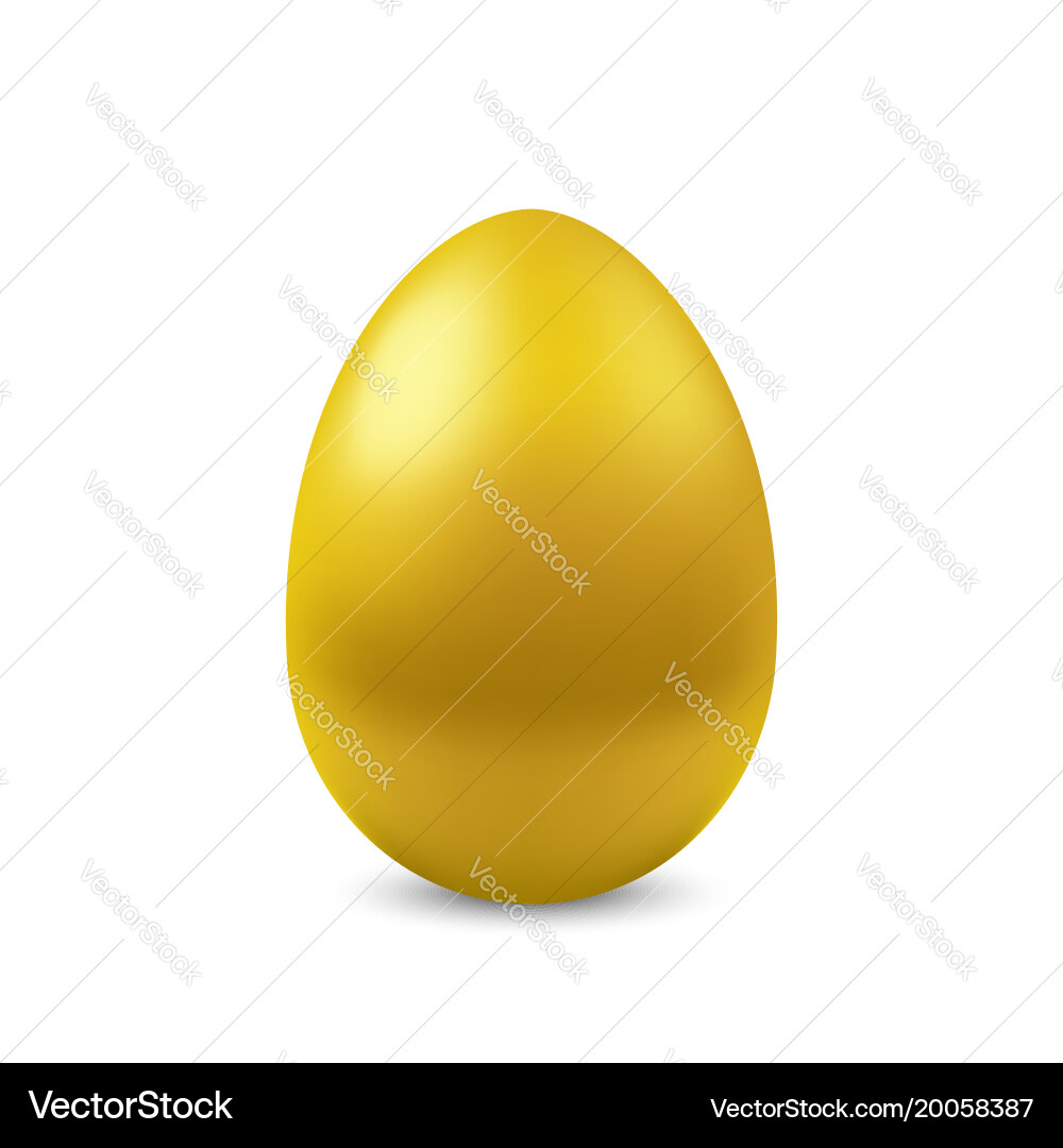 Realistic golden egg isolated Royalty Free Vector Image