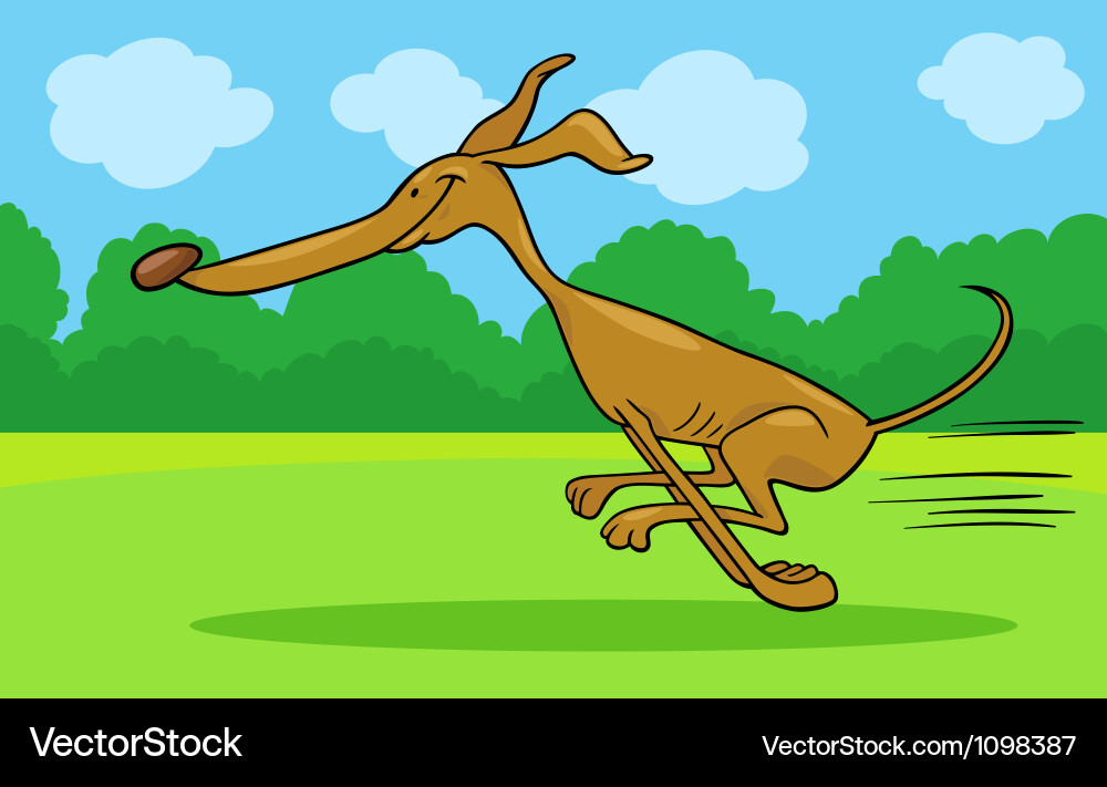 Running greyhound cartoon Royalty Free Vector Image