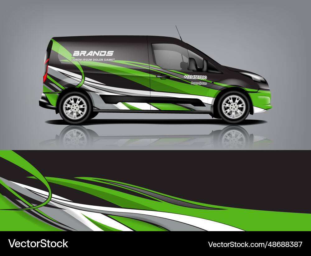 Van wrap design sticker and decal Royalty Free Vector Image