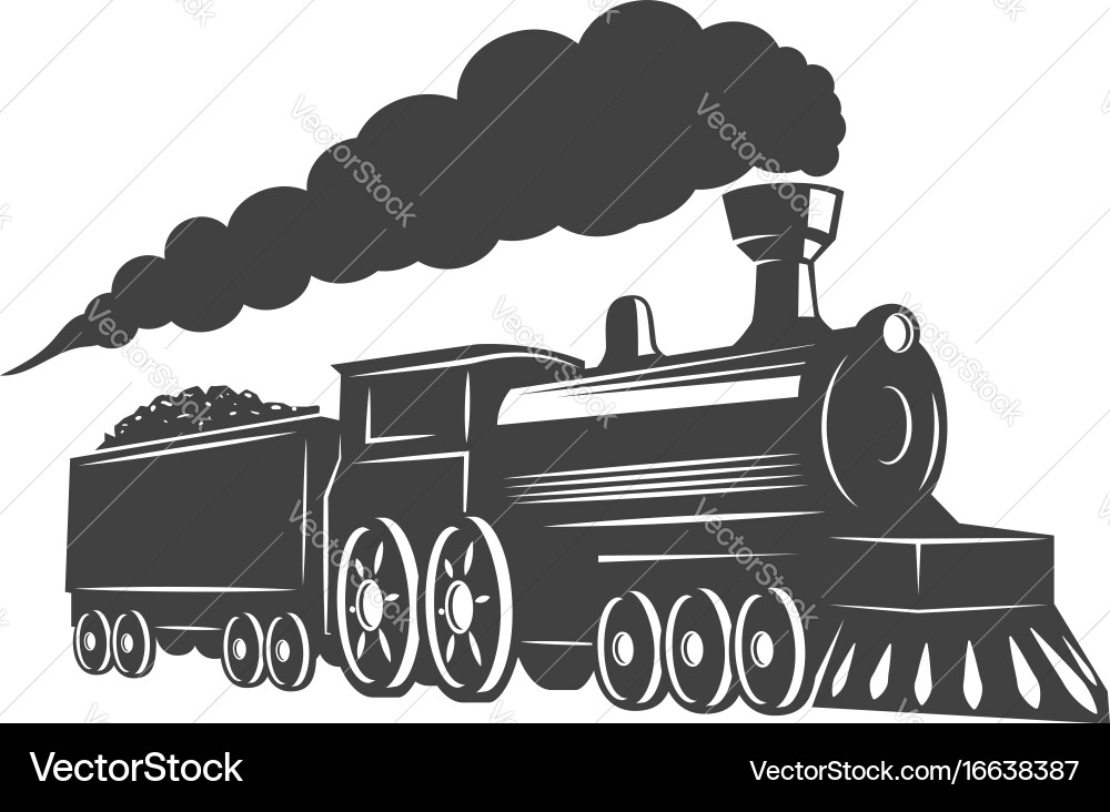 Vintage train isolated on white background design Vector Image