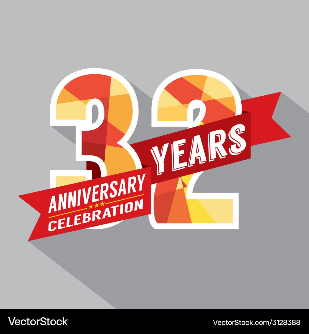 Years 32 Anniversary Vector Images (over 1,000)