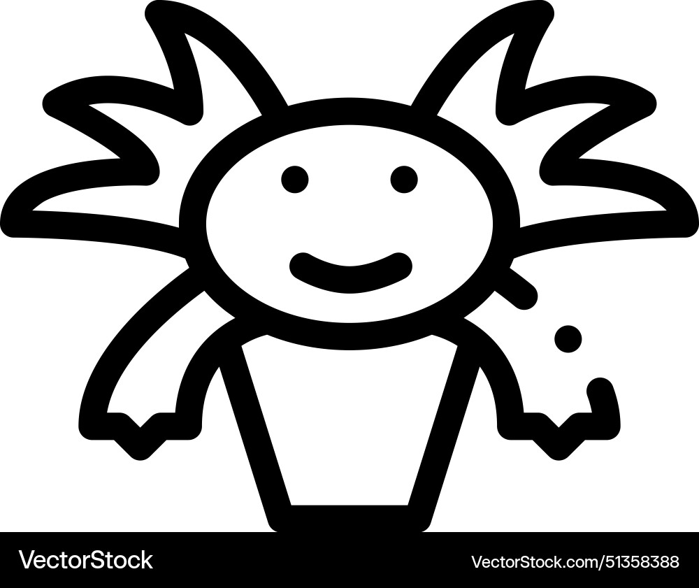 Axolotl icon thin linear style design isolated Vector Image