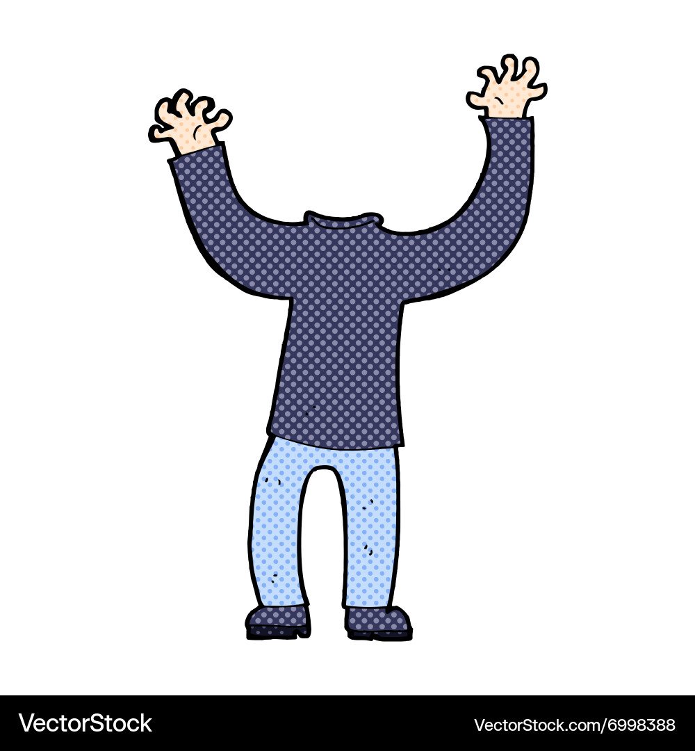 Comic cartoon headless body Royalty Free Vector Image