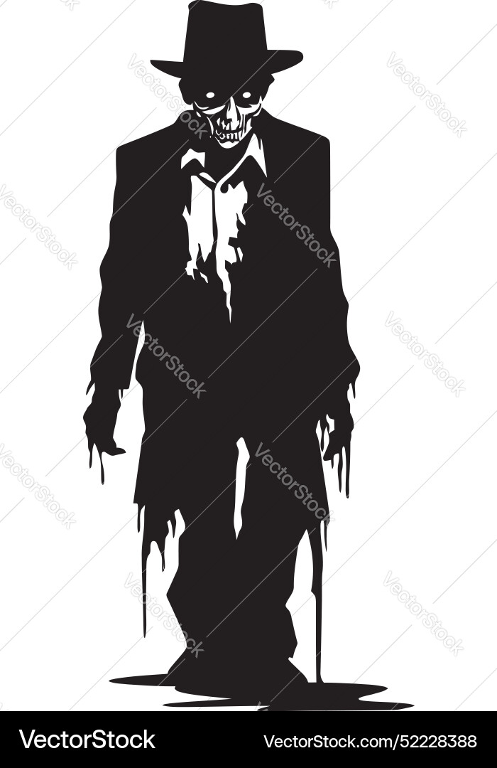 Creepy cadaver iconic black logo design capturing Vector Image