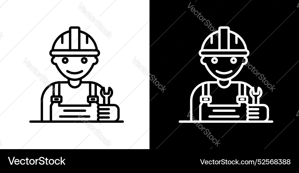 Engineer icon set on white background Royalty Free Vector