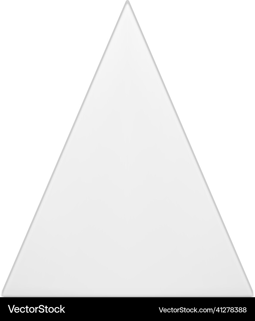 Glossy weiß realistisches Dreieck elegante Form Vektorbild