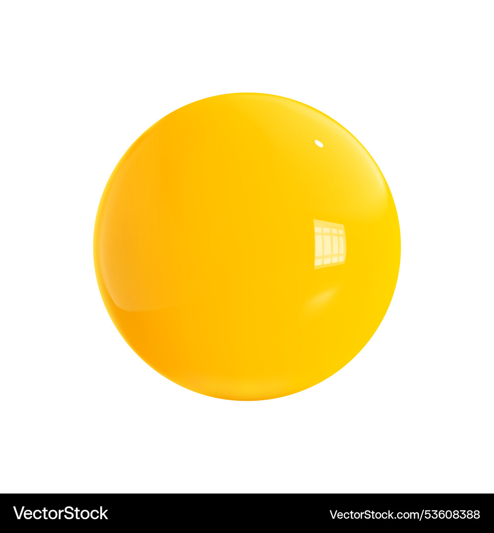 Glossy yellow 3d round sphere realistic style Vector Image