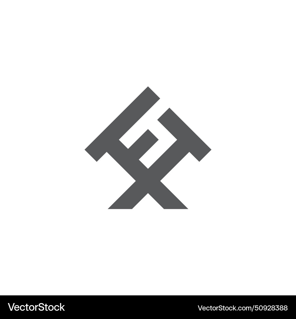 Letter ft simple industrial logo Royalty Free Vector Image