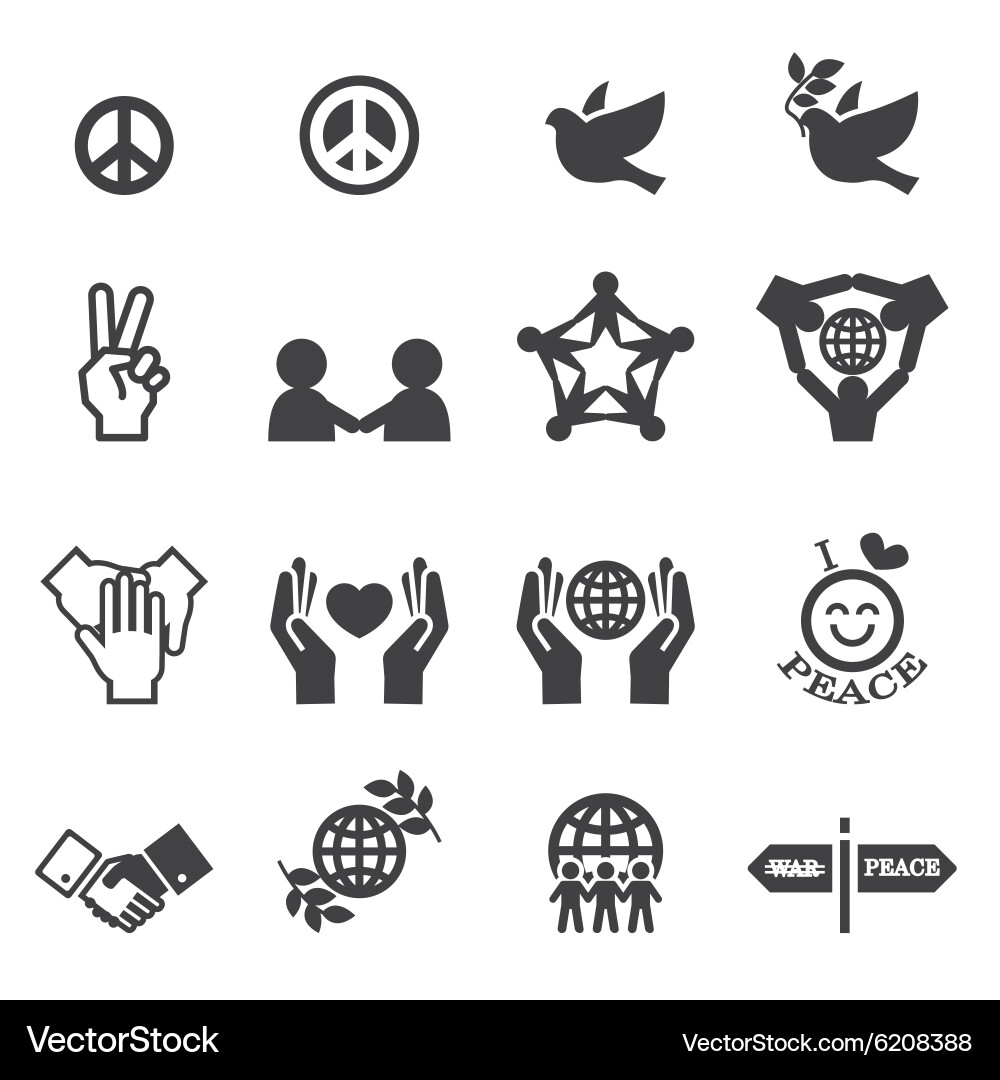 Peace icons Royalty Free Vector Image - VectorStock