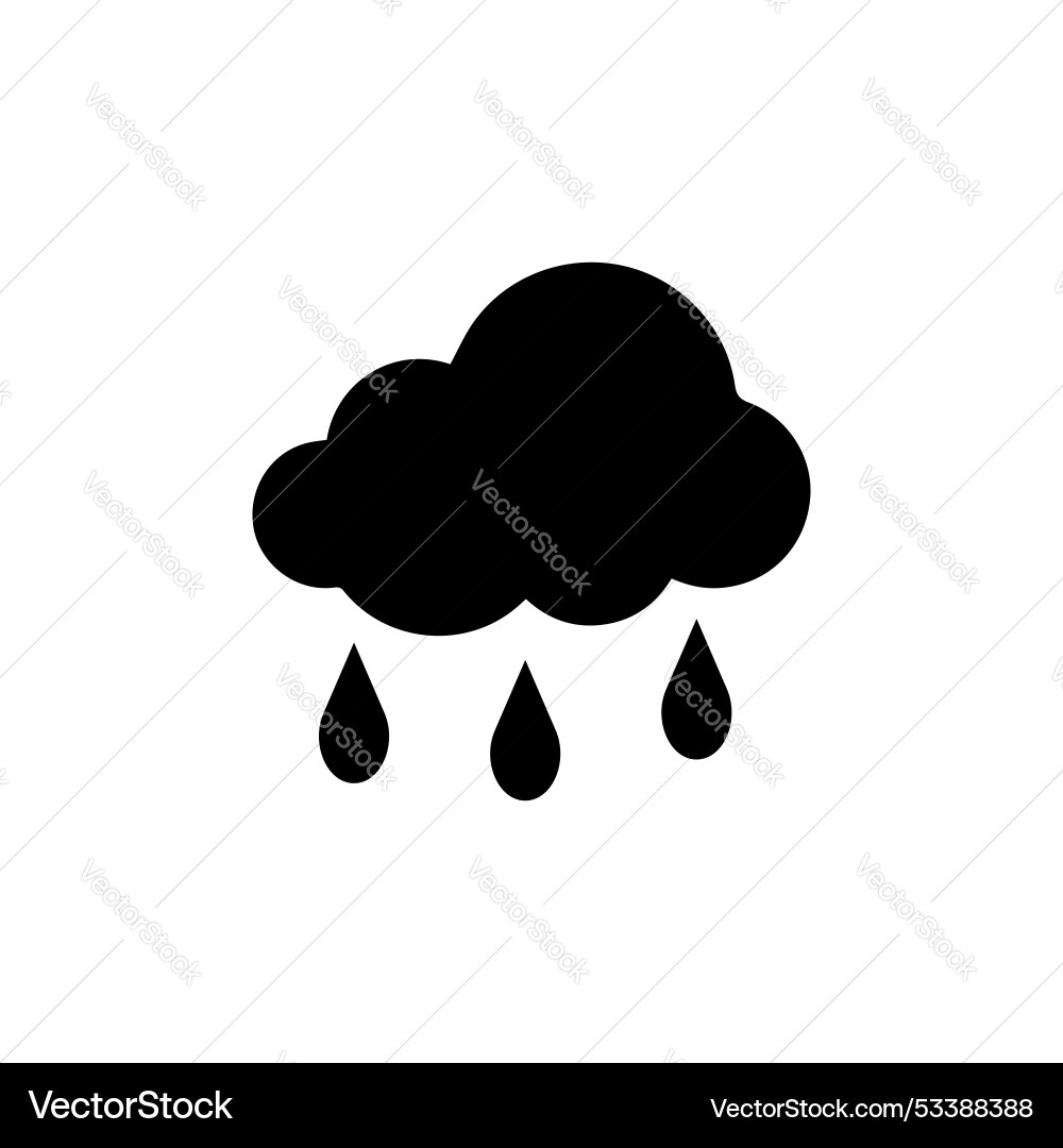 Rain icon set rainy cloud weather forecast symbol Vector Image