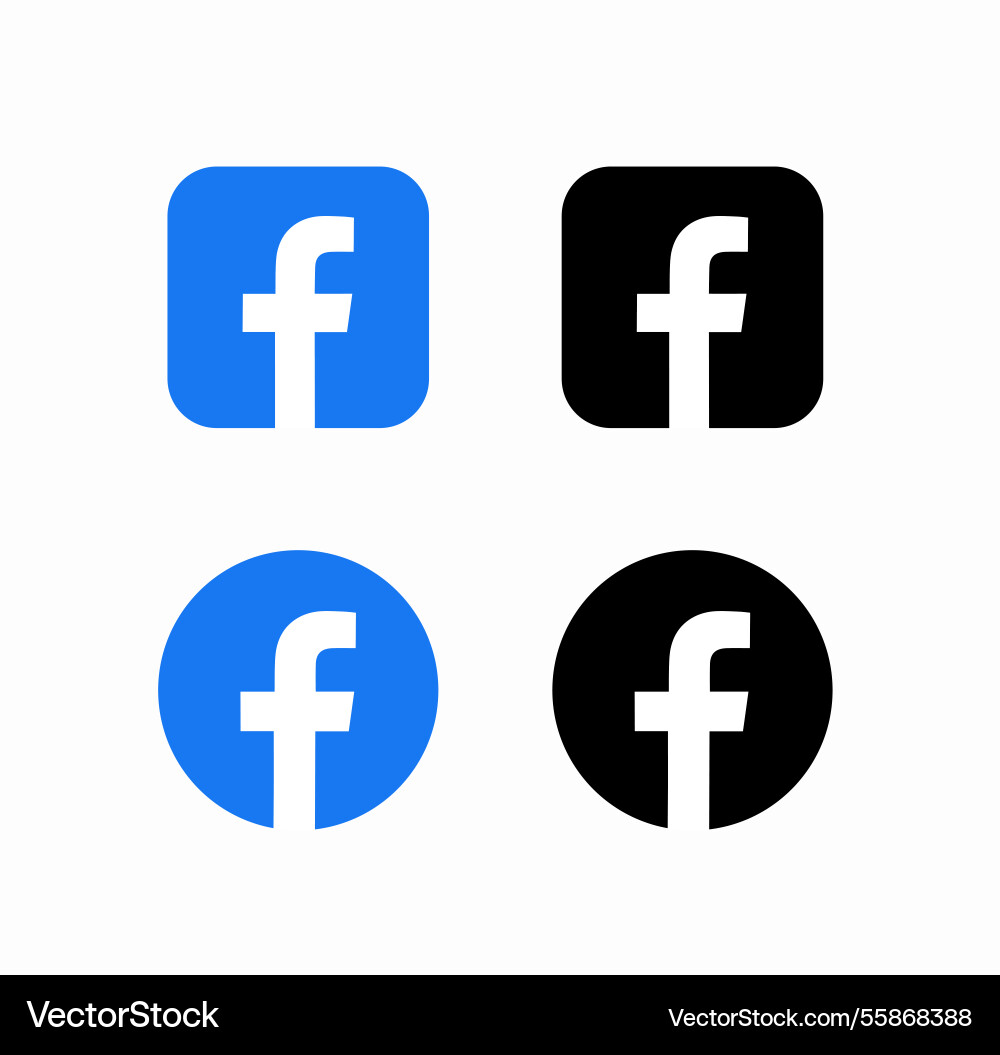 Set of facebook logo Royalty Free Vector Image