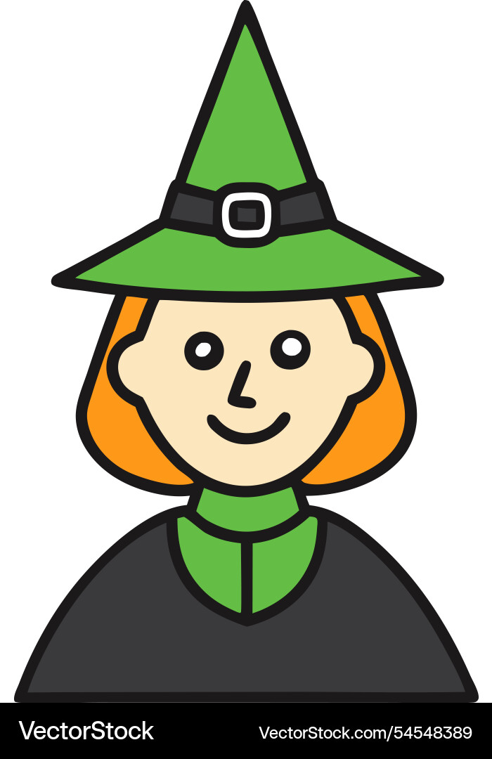 A witch cartoon for halloween Royalty Free Vector Image