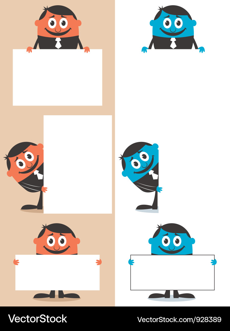 Businessman behind sign Royalty Free Vector Image