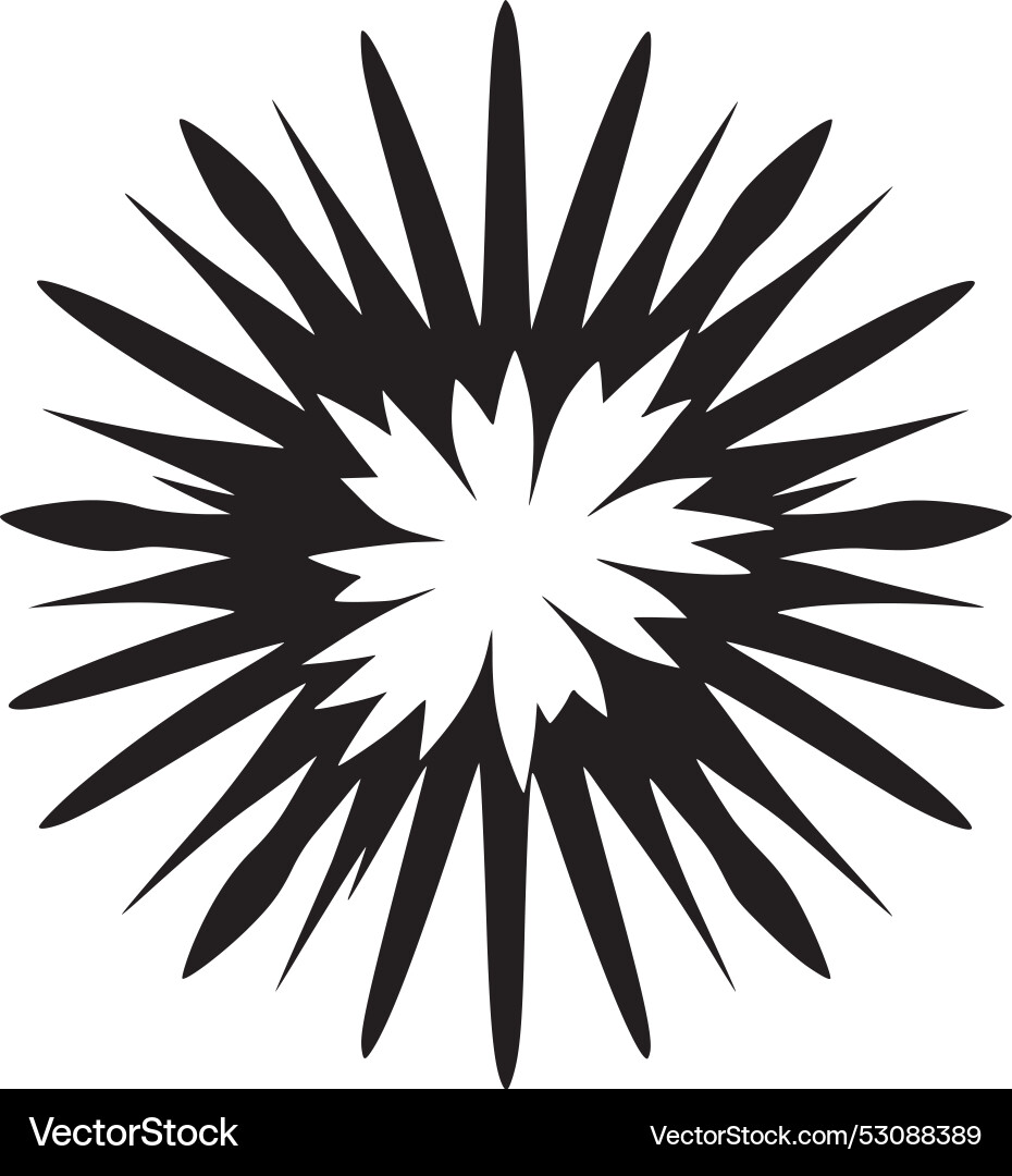 Explosion - black and white Royalty Free Vector Image