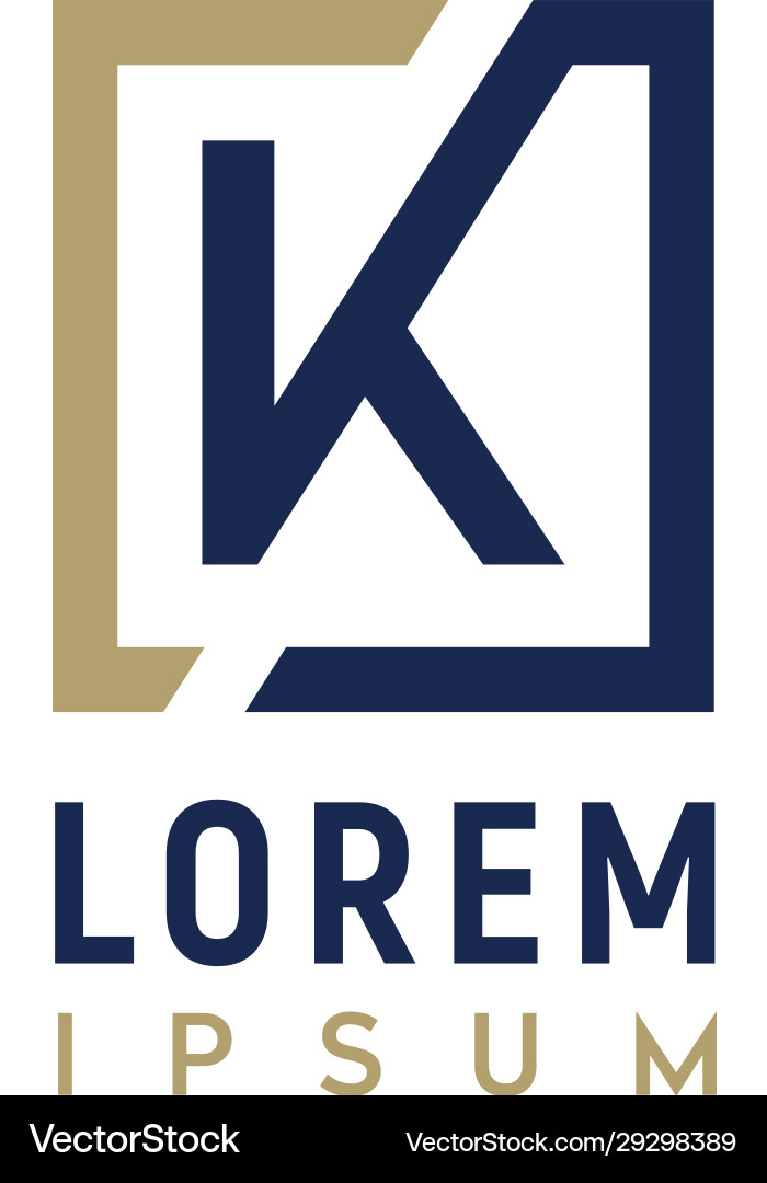 Modern K Initial Logo Royalty Free Vector Image
