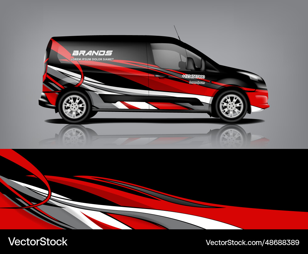 Modern Van Wrap Pattern Royalty Free Vector Image